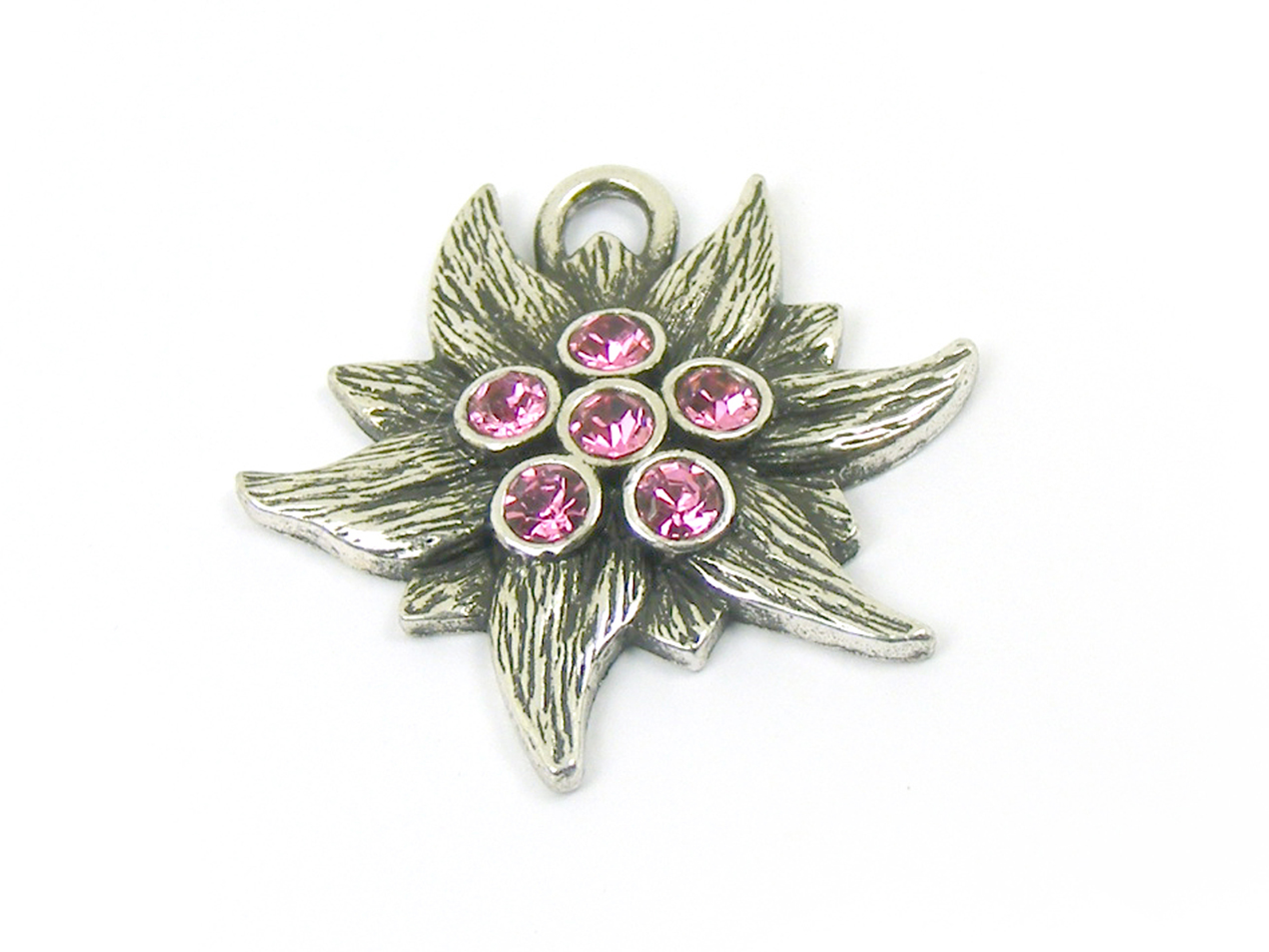 Edelweiß mit Swarovski®, 24 mm, pink | Anhänger | Anhänger | Schmuck ...